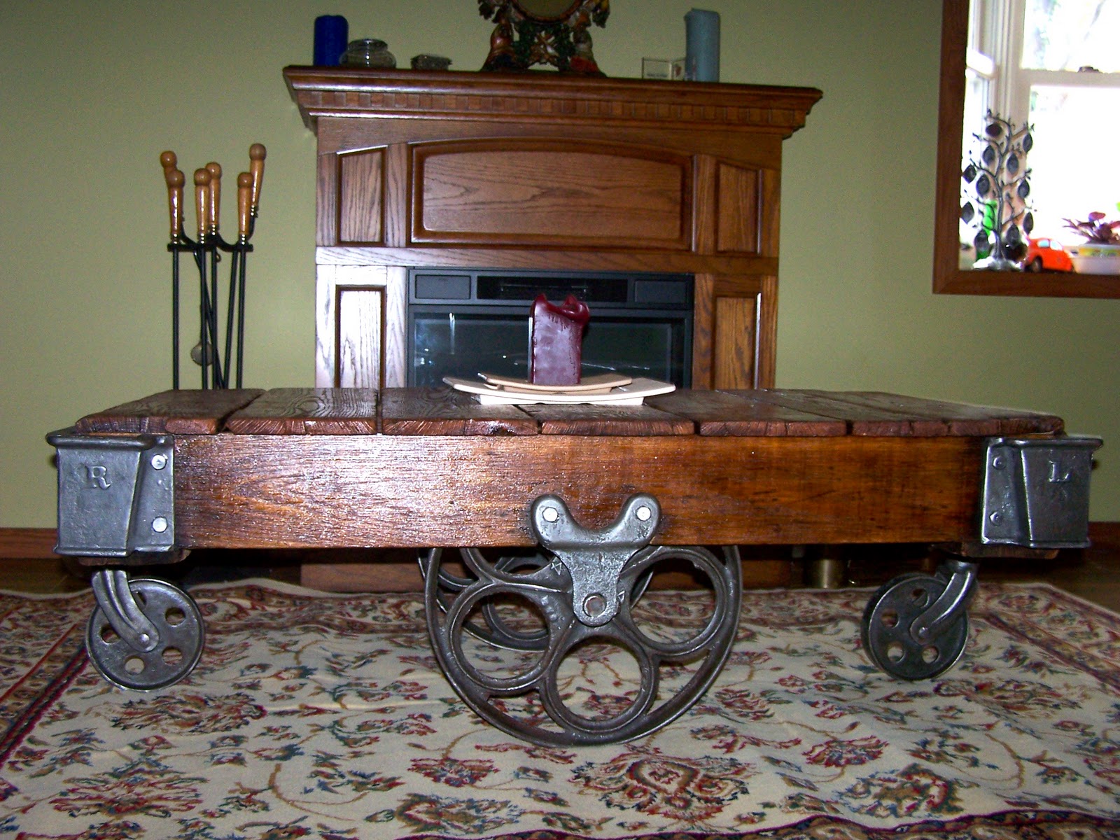 Southern Re-Creations: Antique Factory Cart Coffee Table 101001