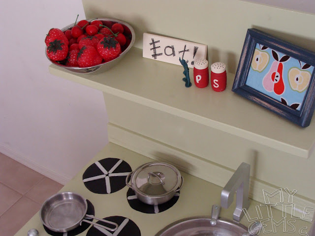 My Little Gems: DIY Play Kitchen from a Nightstand Completed
