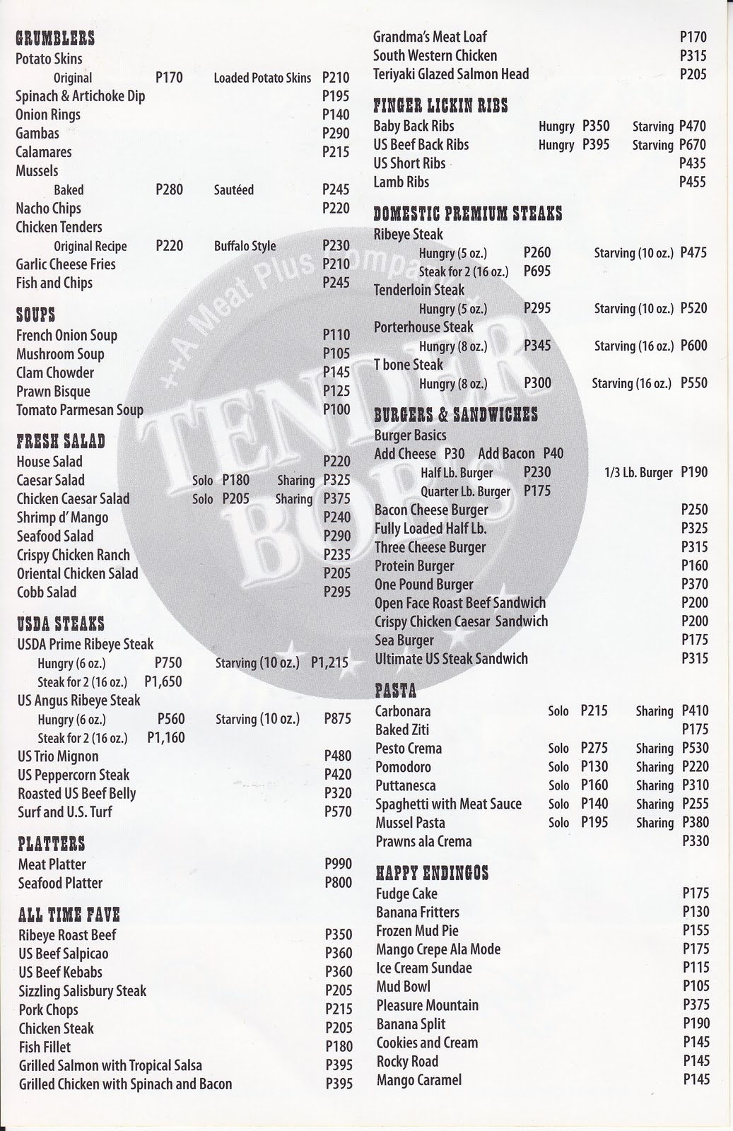 Food in Makati: Tender Bob's