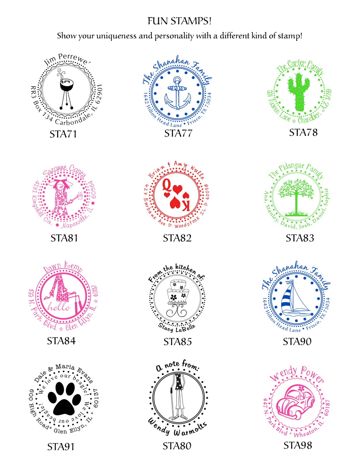 Jax of All Trades: PJ New Stamp Line- Fun Stamps