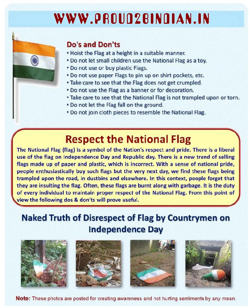 India salute your National Flag on 16 August and 27 January also