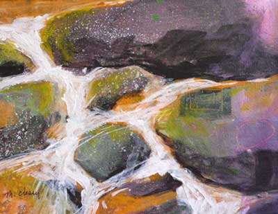 Daily Painters Abstract Gallery: 'Stream' Acrylic Rocks & Water ...