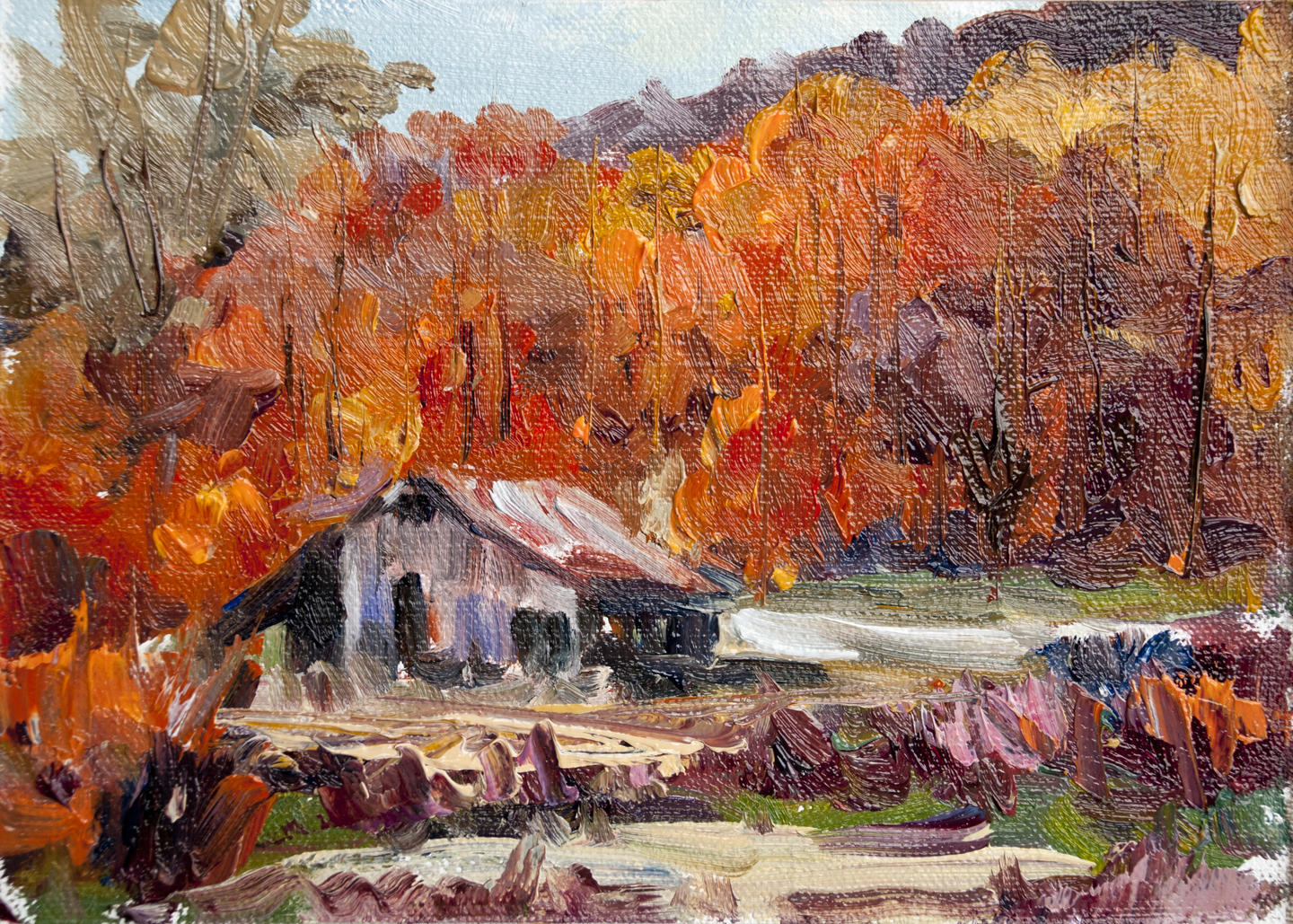 Kit Hevron Mahoney Fine Art: KMD2525 Warm Fall Day (autumn, fall ...