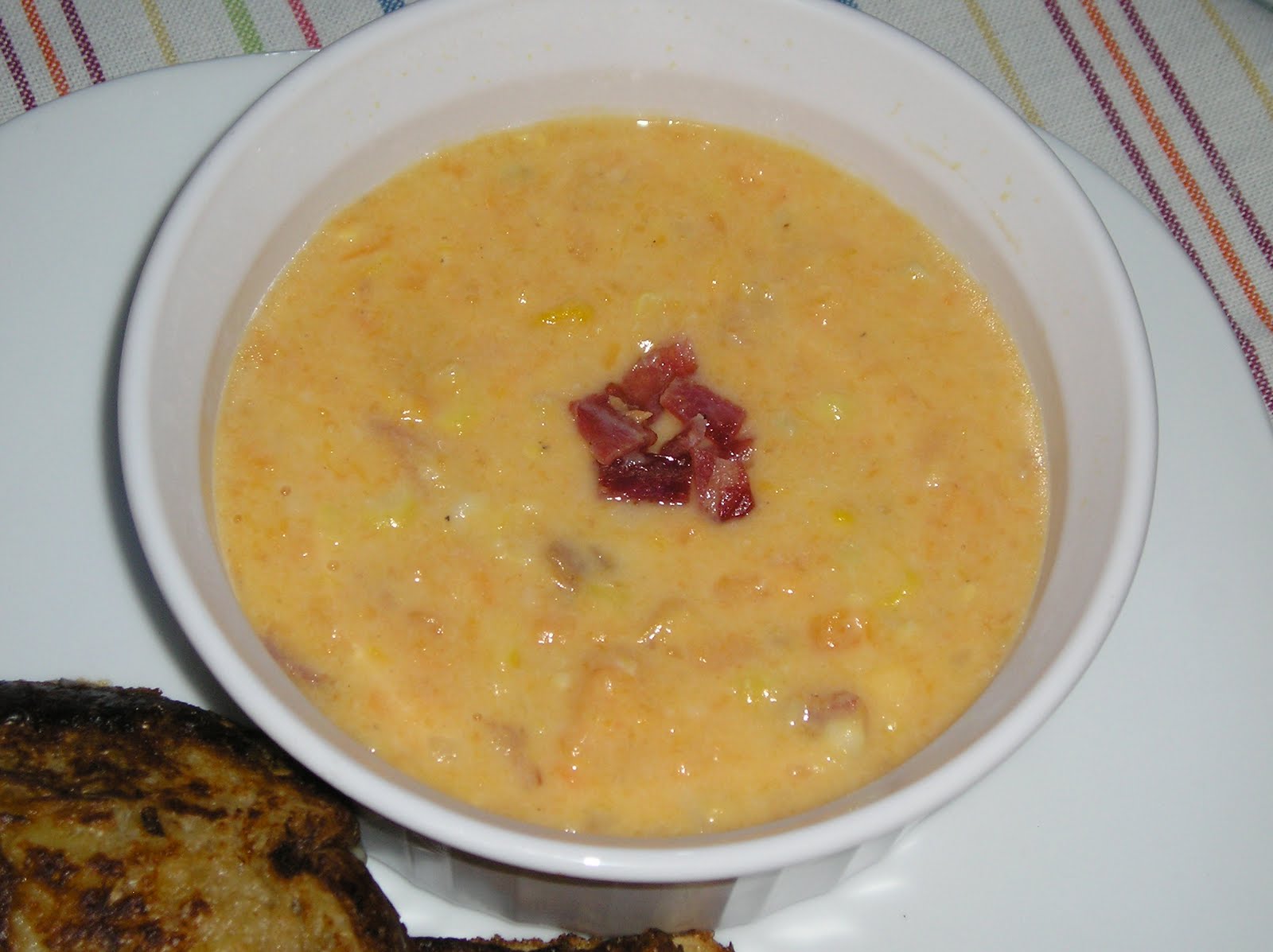 Roasted Sweet Potato Chowder with Bacon Fontina Grilled Cheese Sandwich ...