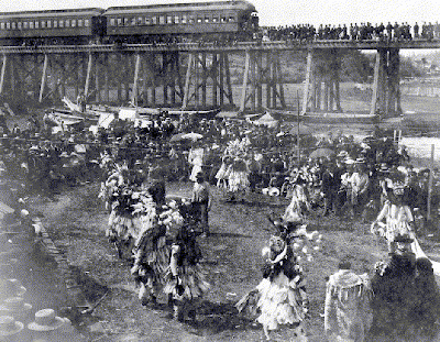 The Songhees in Pictures: Songhees Indians dancing the Swaixwey dance ...