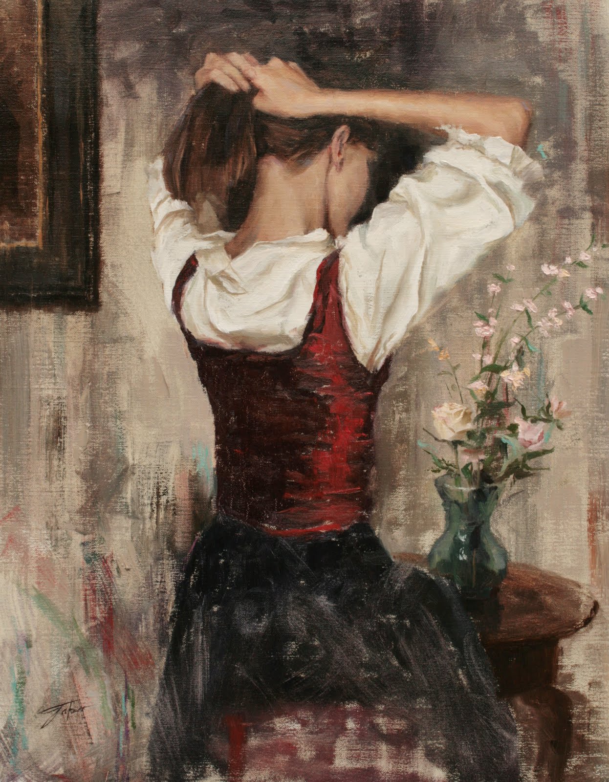 Oil Paintings by Jason Tako: Getting Ready for the Day, oil on linen ...