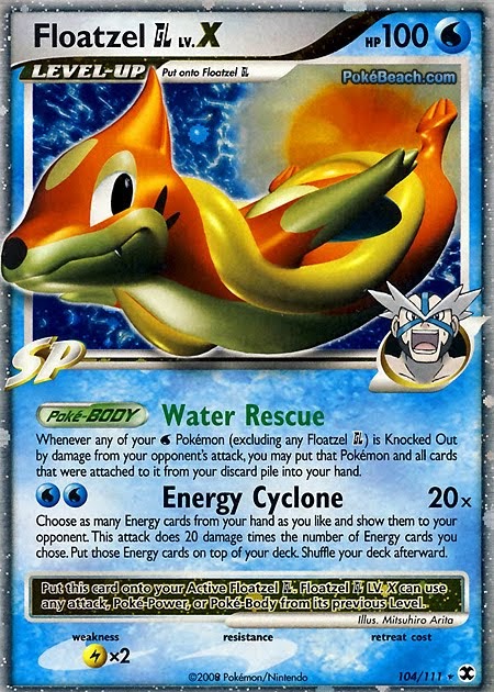 Pokemon Card of the Day: Floatzel GL Lv. X (Rising Rivals) | Primetime ...