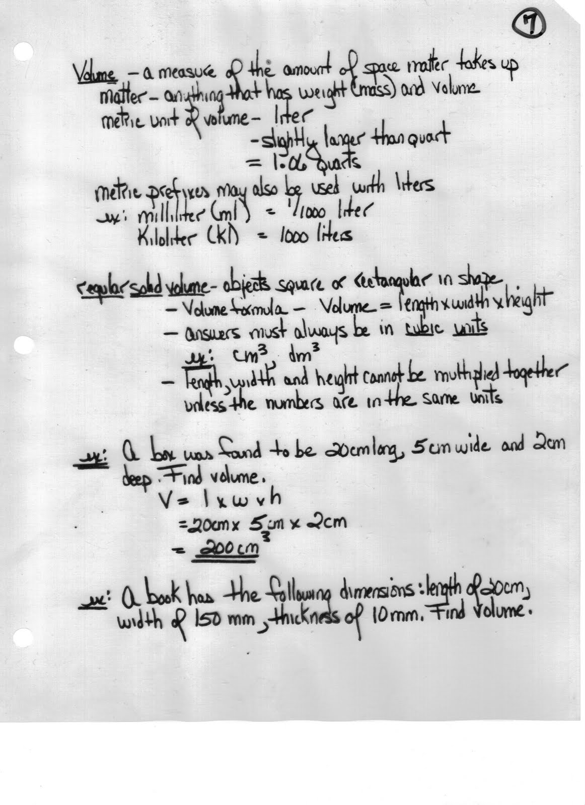 Ms. Friedman's Foundations of Science: Metric System Notes