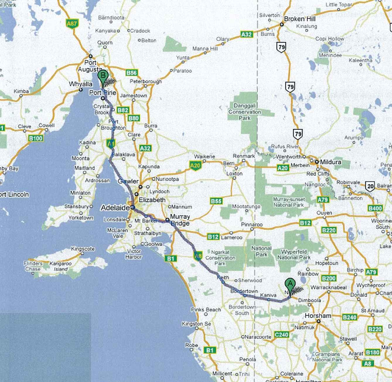 Jim & Maureen's Nullarblog: Day 2 - Nhill to Port Germein - 592km