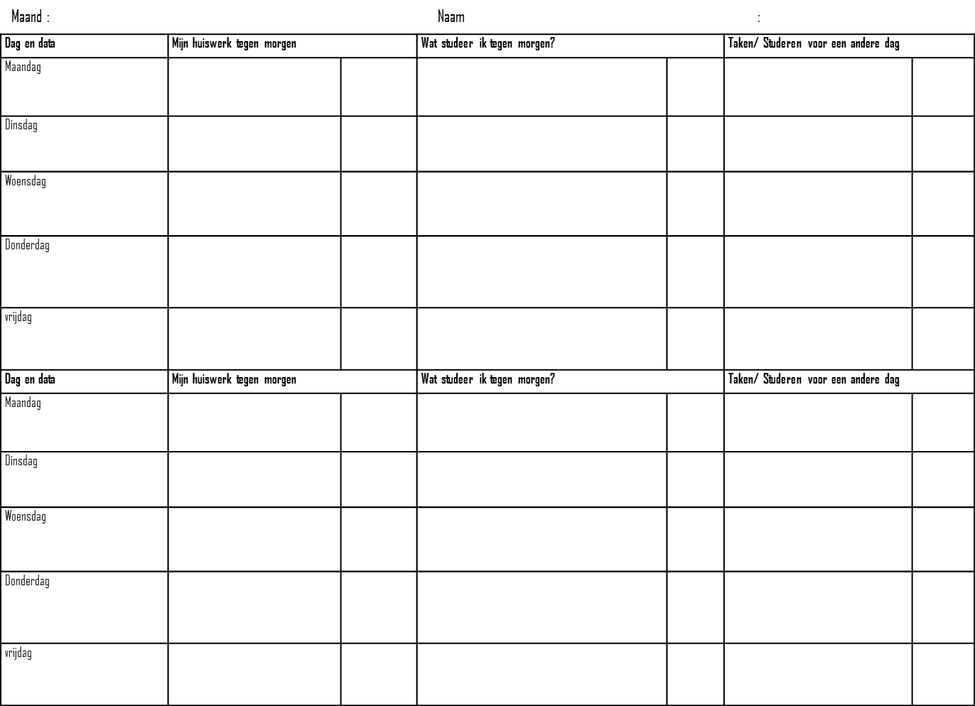 de verrekijker: Studieplanner!