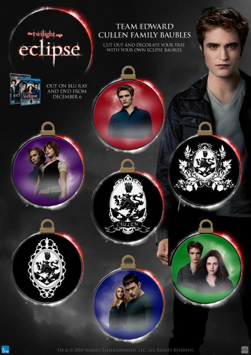 Robert Pattinson/Edward Cullen Lover: The Twilight Saga Christmas Baubles
