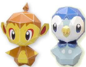 Official Pokemon Papercafts: Chimchar & Piplup | Papercraft Paradise ...
