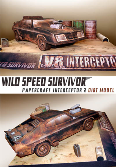 Mad Max V8 Interceptor 2 Papercraft: Dirt Version | Papercraft Paradise ...