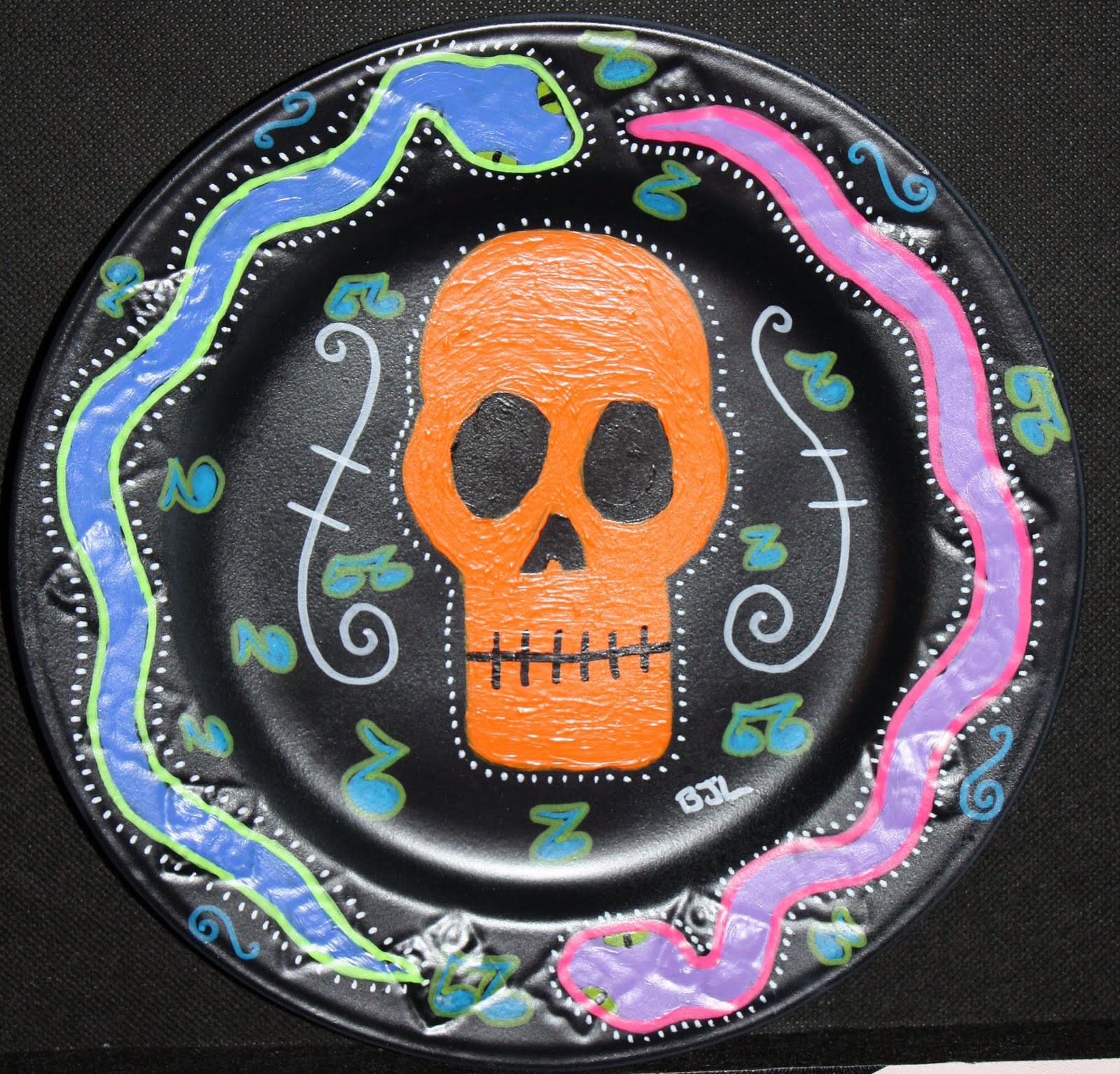 Texas Outsider Art: Day of the Dead Plate