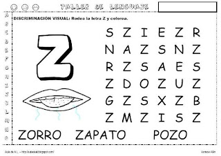 Mi aula de Audición y Lenguaje: Fichas de discriminación del fonema Z