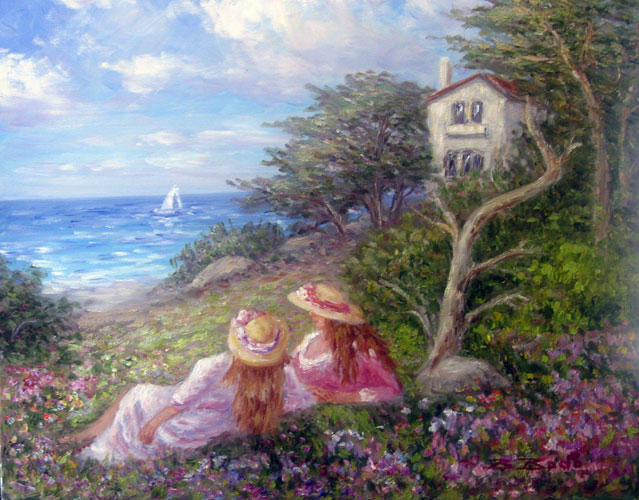 Red Baiduri: Landscape Painting by BELA BODO