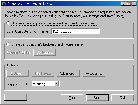 Synergy on Windows XP