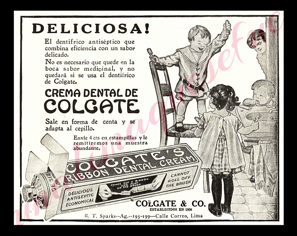 Una Lima Que Se Fue ...: PUBLICIDAD - Crema dental COLGATE - año 1915