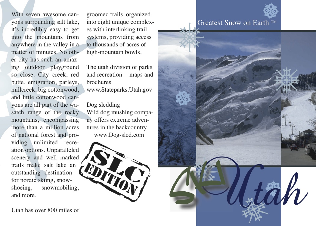 Portfolio of Evan Fife: Ski Utah Brochure