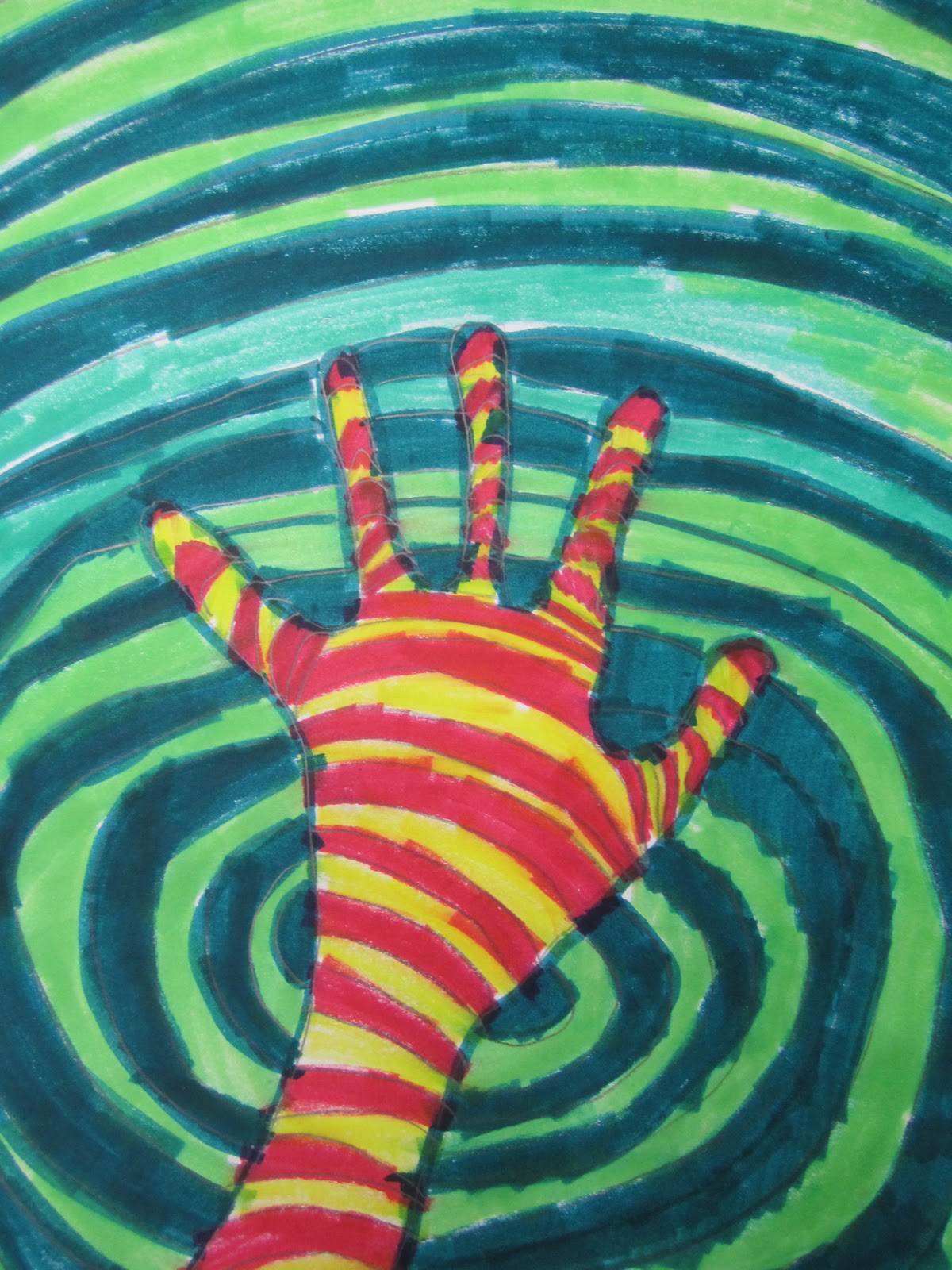 Think Create Art: Warm and Cool Color Hands- 2nd Grade