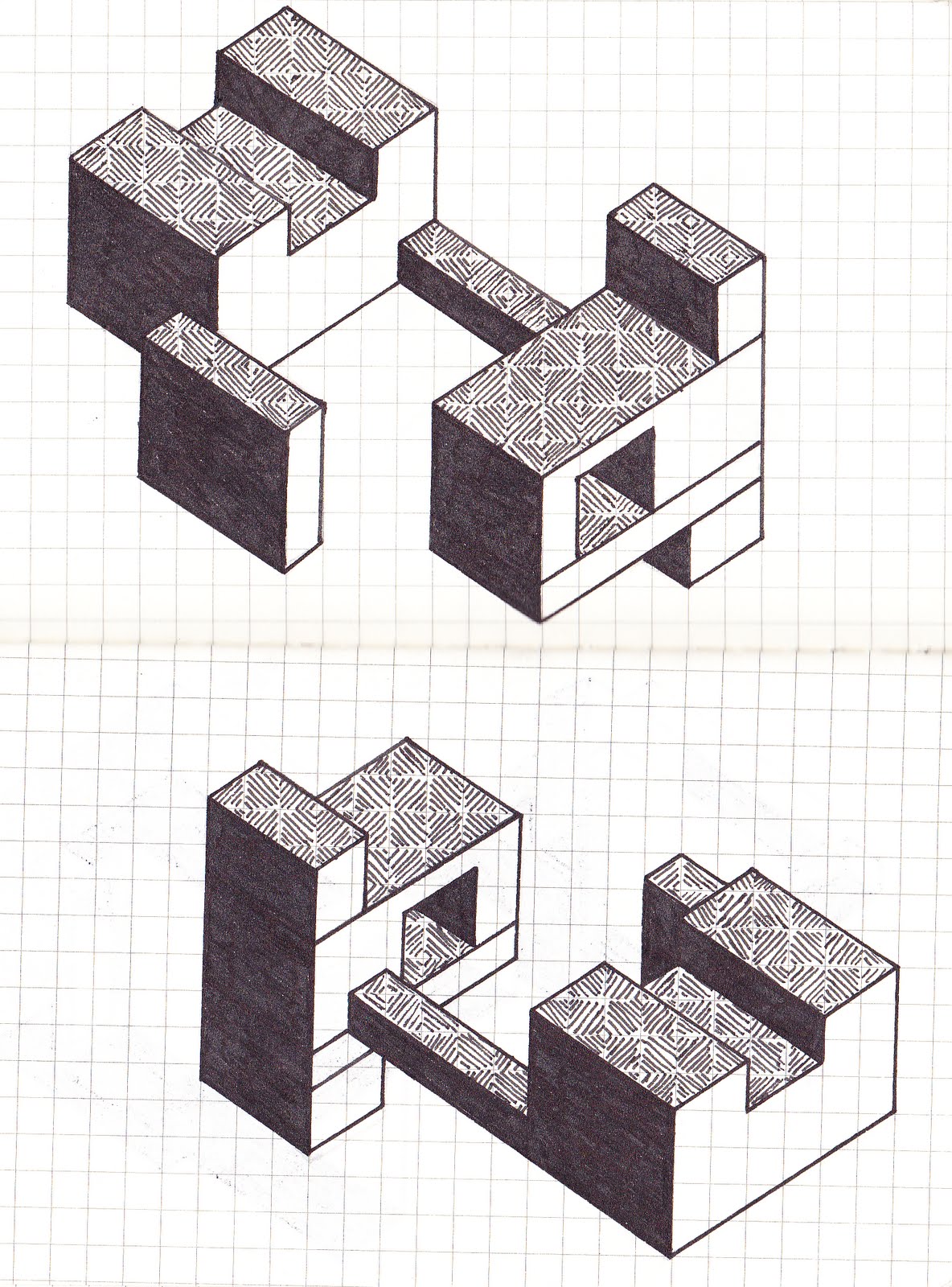 Rebecca Penn Isometric Drawings With 9 Boxes Rebecca Penn Isometric Drawings With 9 Boxes