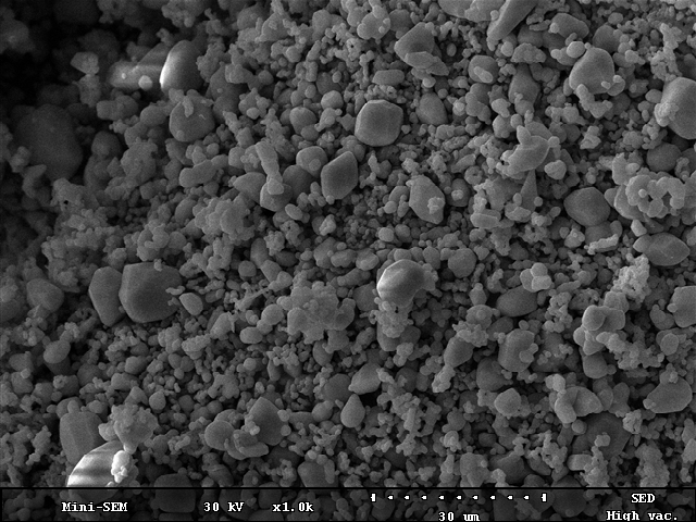 SEC - Scanning Electron Microscope: Mini-SEM Image - Silicon Powder