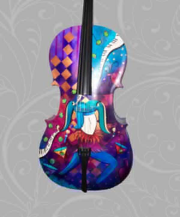Fun Panorama: Colorfully Painted Violins