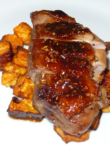 dulcis in fundo: Spiced honey duck with caramelised sweet potatoes