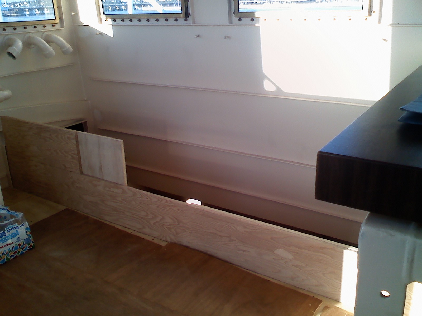Building Koloa (Kama Hele): Engine room/passageway bulkhead and subfloor