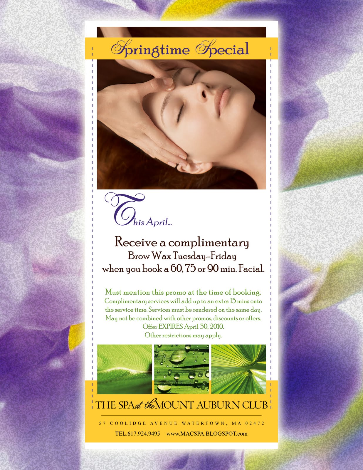 MAC Spa: Facial Promo: free brow wax