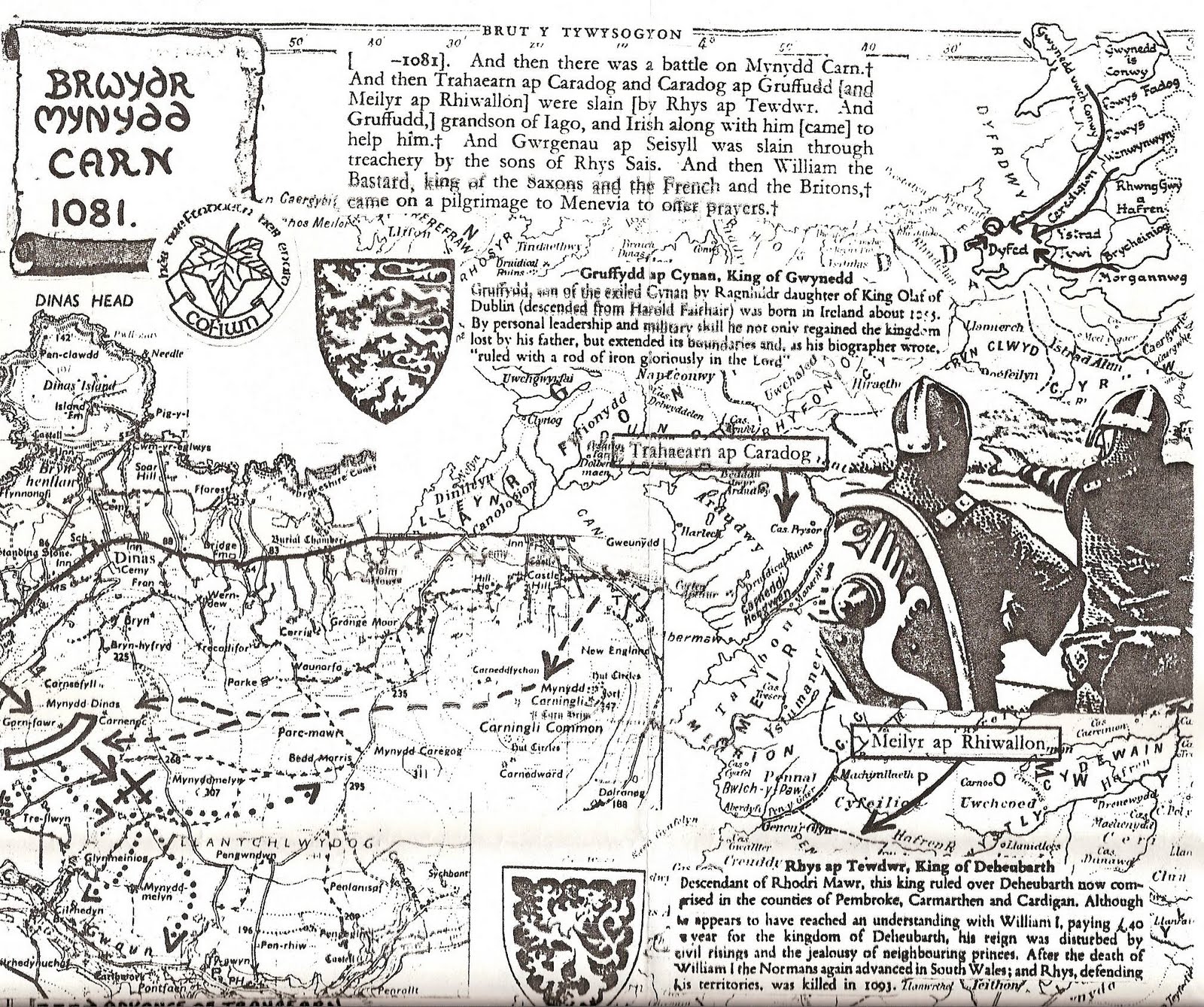 I'R GAD: Welsh Medieval Battlefields Campaign.: BATTLE of MYNYDD CARN 1081.