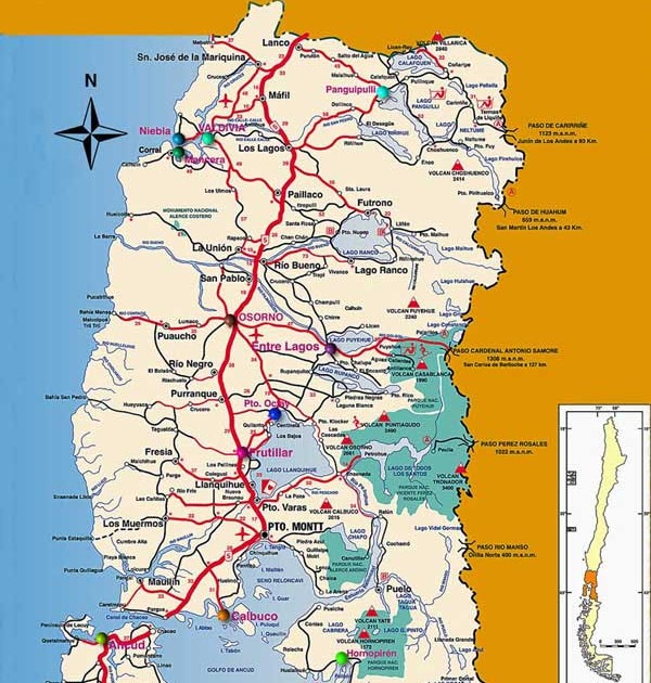 SurTerraChile : Region De Los Lagos: MAPAS DE LA REGION DE LOS LAGOS