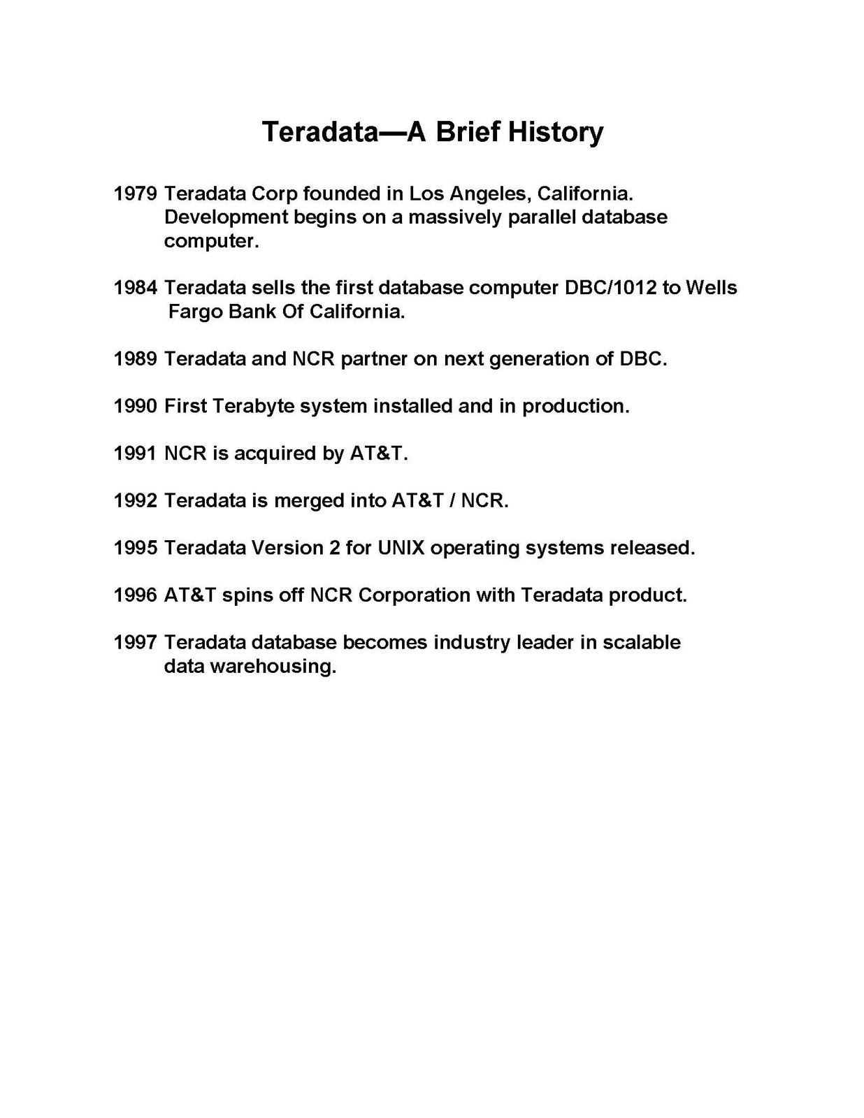 TERADATA TUTORIALS: Teradata Overview
