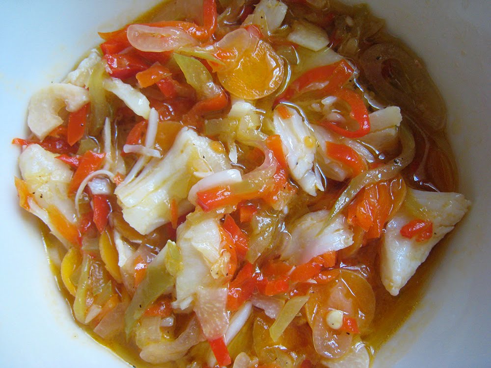 dragon's palate: halibut cheeks escabeche