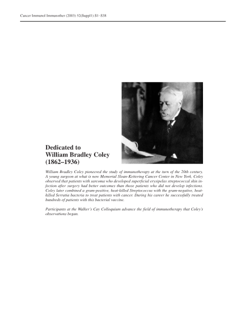 Renal Cancer Blog: Dedication to William Bradley Coley