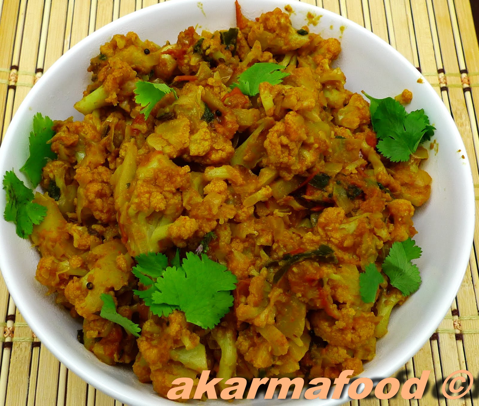 Akarma (Karma free) Food: Cauliflower sabji