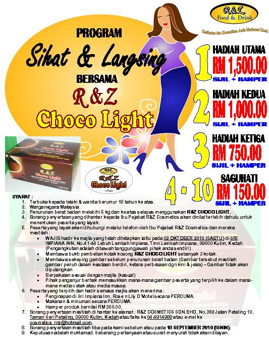 R&Z Cosmetics sdn. bhd: Program Sihat & Langsing R&Z Choco Light