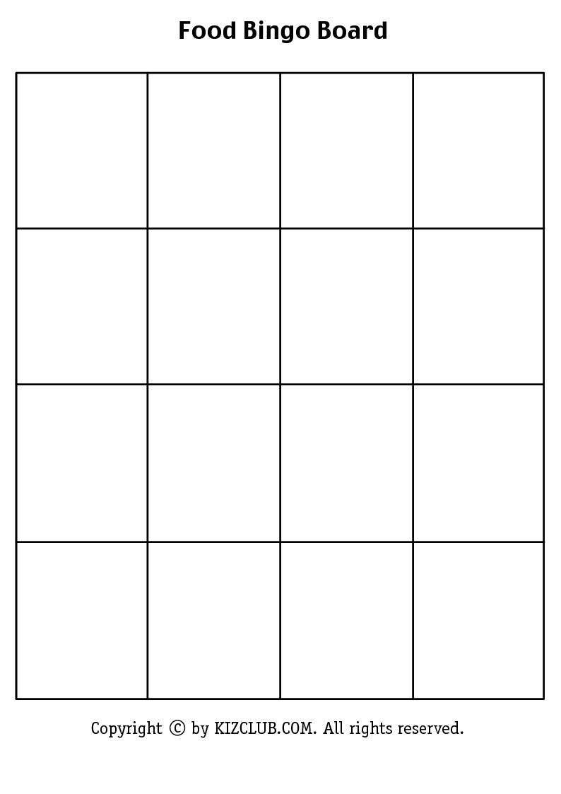 ENGLISH IS FUN: FOOD BINGO CARDS