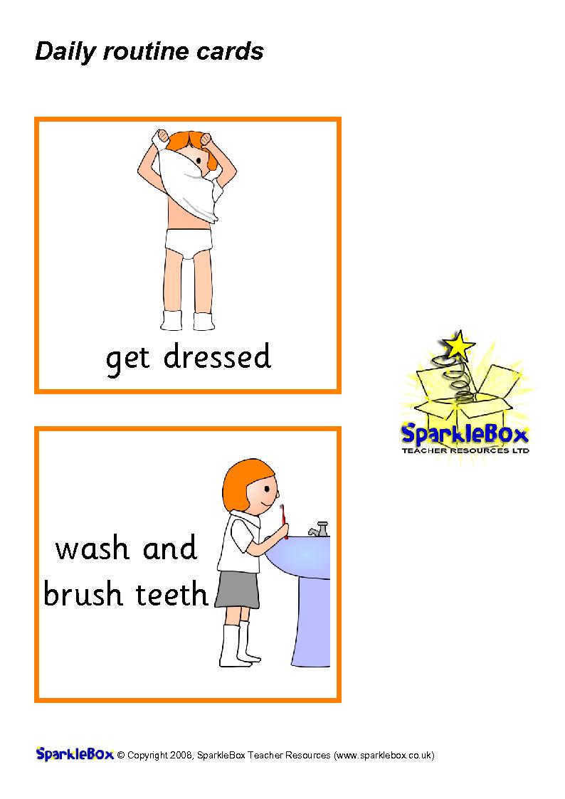 Daily routine flashcards