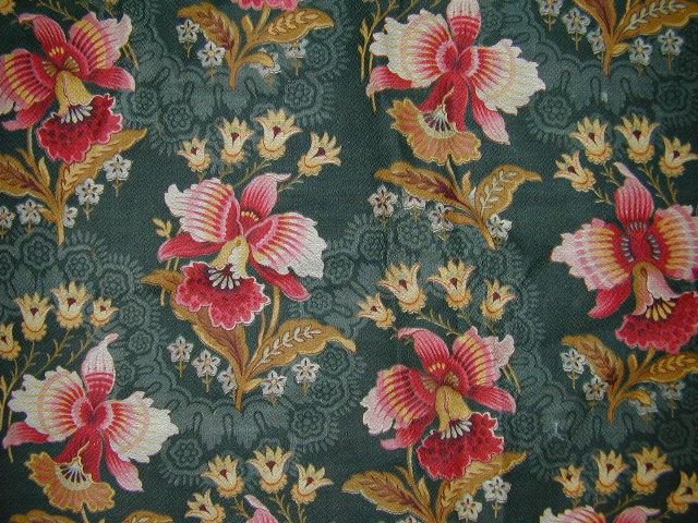 french-treasures: Orchids as motif in French textiles