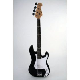 Austin Bazaar 43" Black Electric Bass Guitar with Accessories ~ Guitar ...