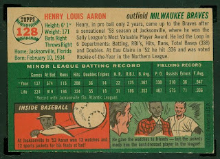 Vintage Baseball Cards: 1954 Topps Henry "Hank" Aaron Rookie Card #128