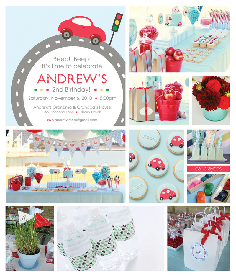 Sheek Shindigs: Little Red Car Inspiration Board