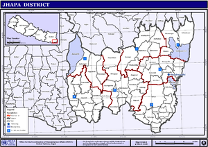 Damak Online: Map of the village development committees in Jhapa District