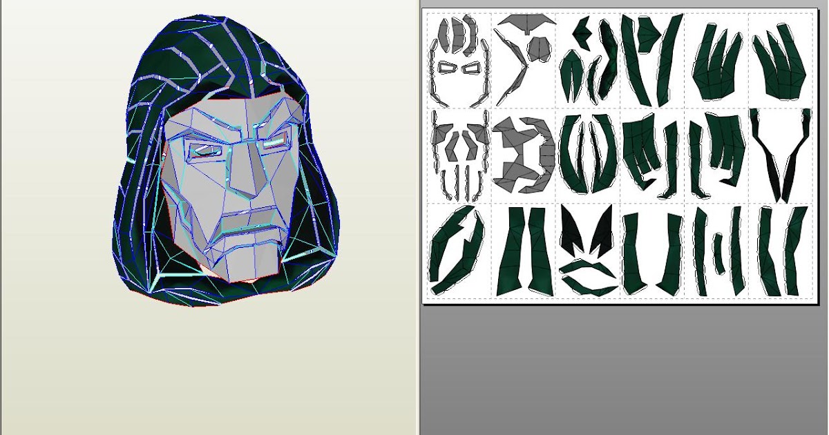 Action Papercrafts: Full size Dr. Doom mask papercraft