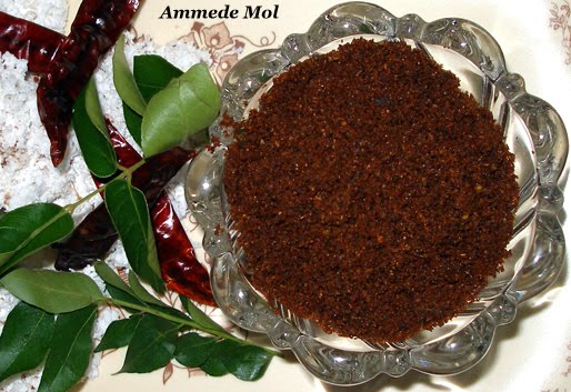 Ammede Mol: Idicha Chammanthi Podi (or Roasted Coconut chutney)