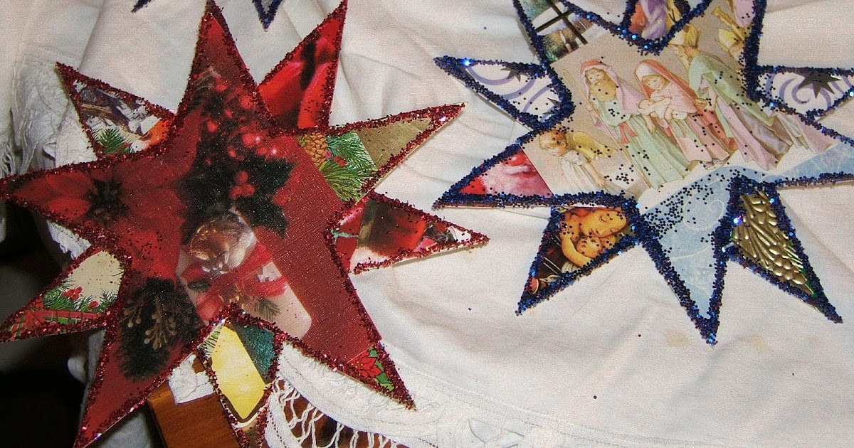 Eclectic Momma: Repost: Star Ornaments: Recycle those Christmas Cards