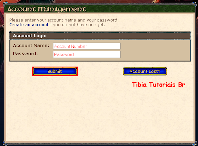 Tibia Tutoriais Br: Configurando Account Name
