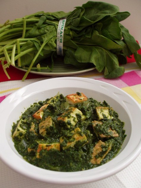 Sizzling Indian Recipes.....: Coarse Textured - Spicy Palak Paneer.