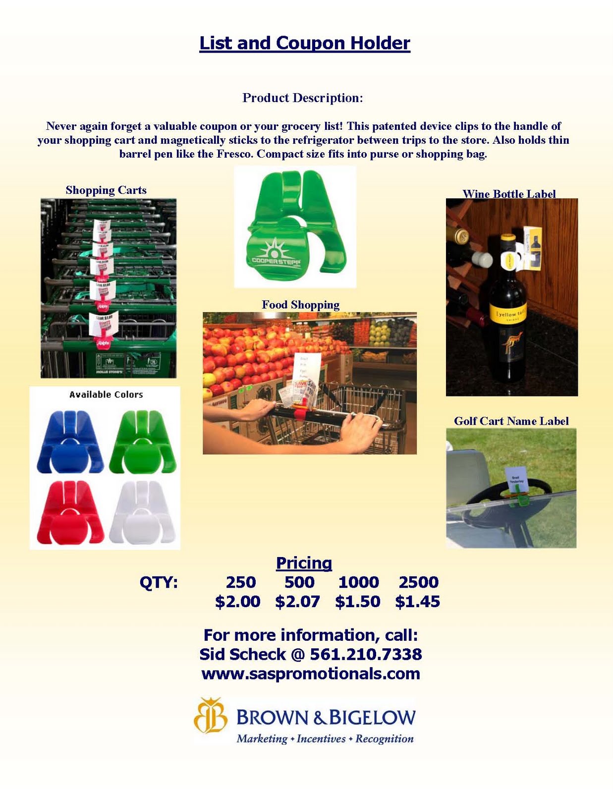 SAS Promotionals: List and Coupon Holder